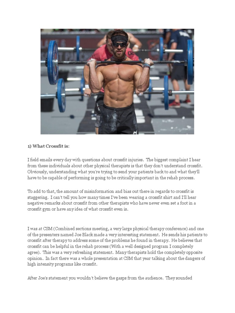 Understanding Crossfit in Rehab | PDF | Physical Therapy | Psychotherapy