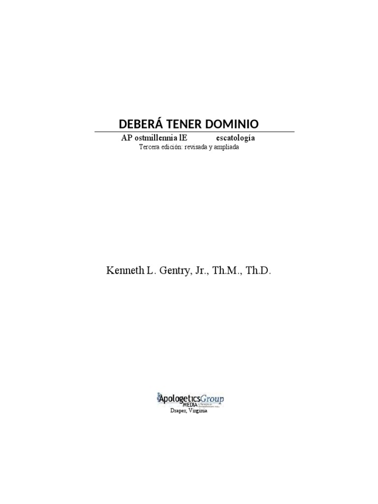 Kenneth Gentry - He Shall Have Dominion-Extracted - En.es | PDF ...