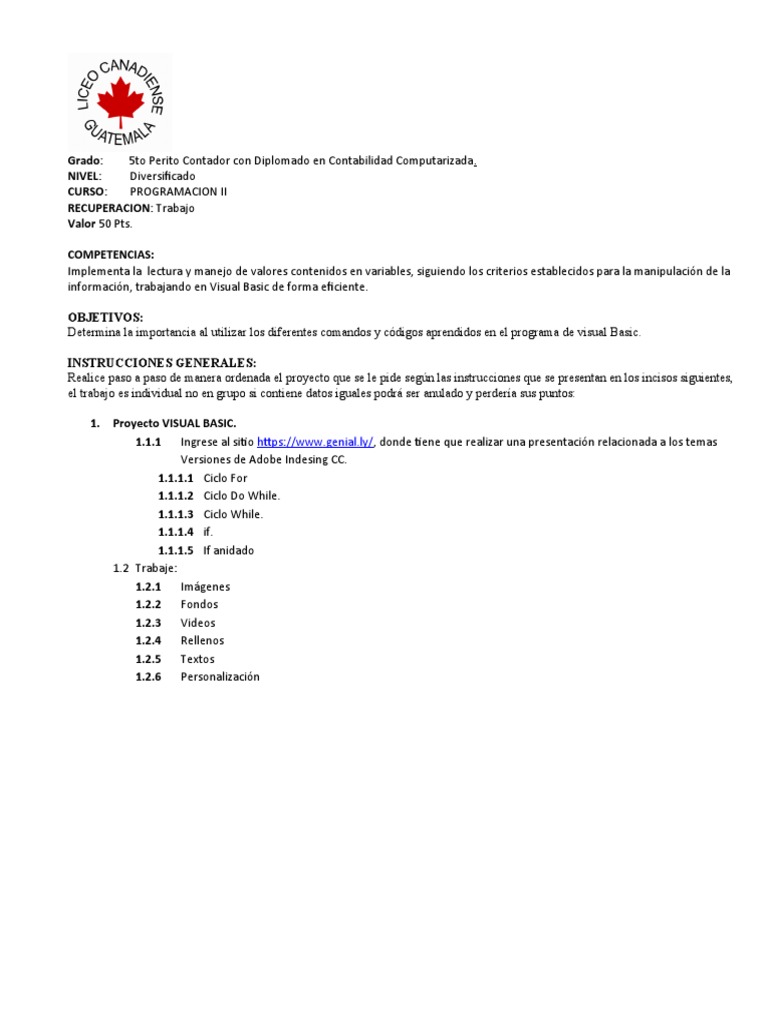 Programación Visual Basic: Ciclos y Comandos | PDF