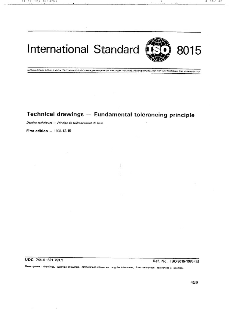 Iso 8015 85 PDF | PDF