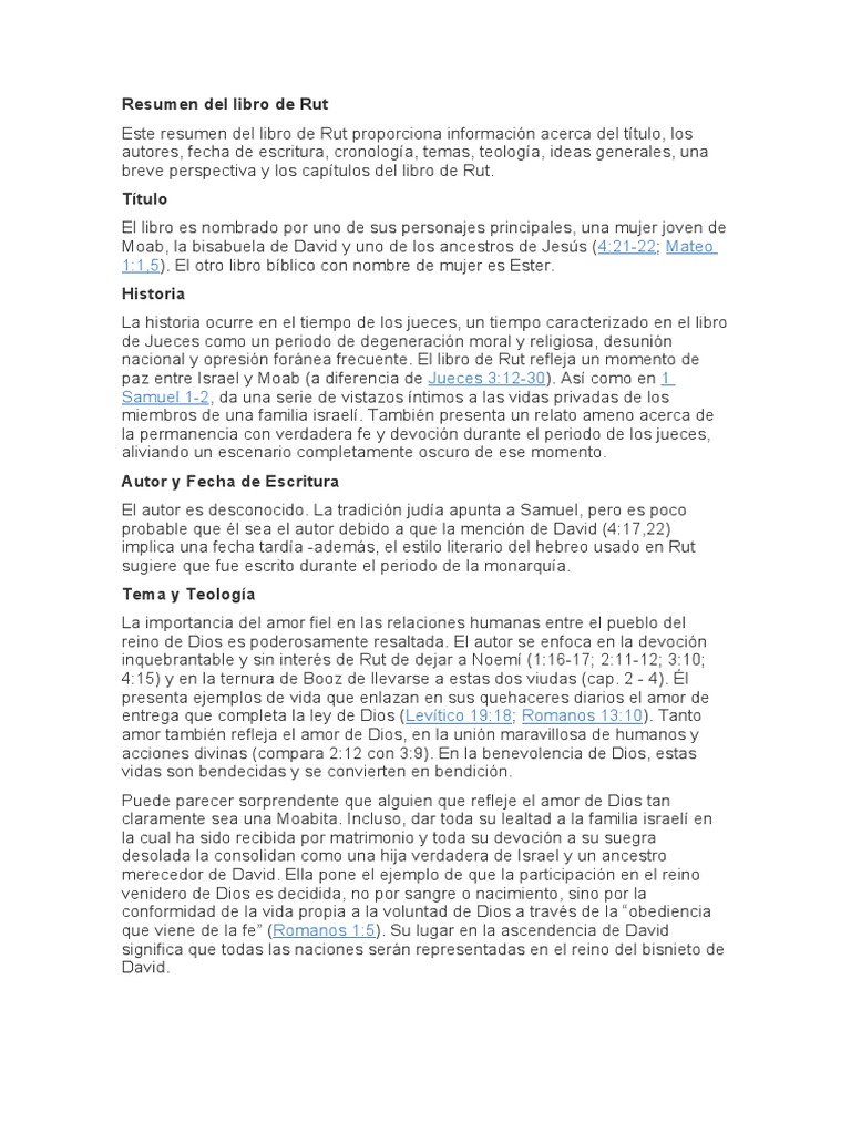 Resumen Del Libro de Rut | PDF | Libro de rut | David