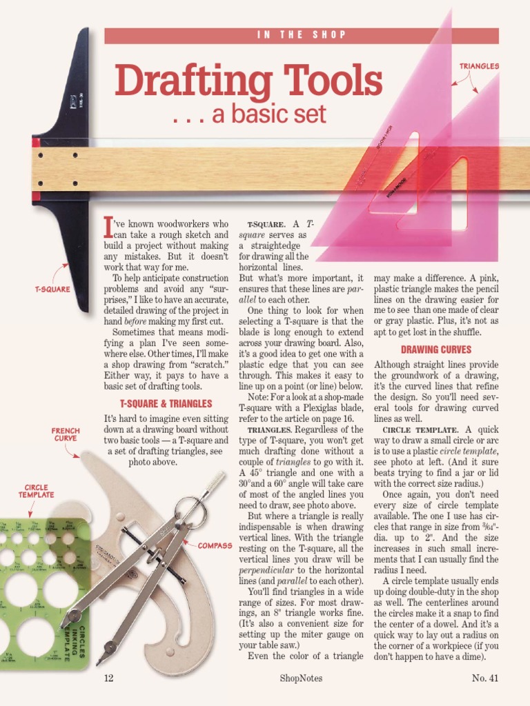 Drafting Tools. - . A Basic Set | PDF | Triangle | Technical Drawing
