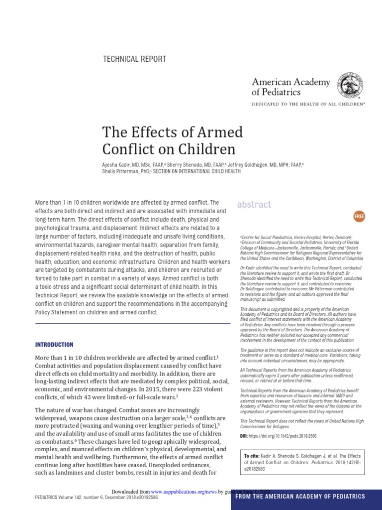 The Effects of Armed Conflict On Children | PDF | Convention On The ...