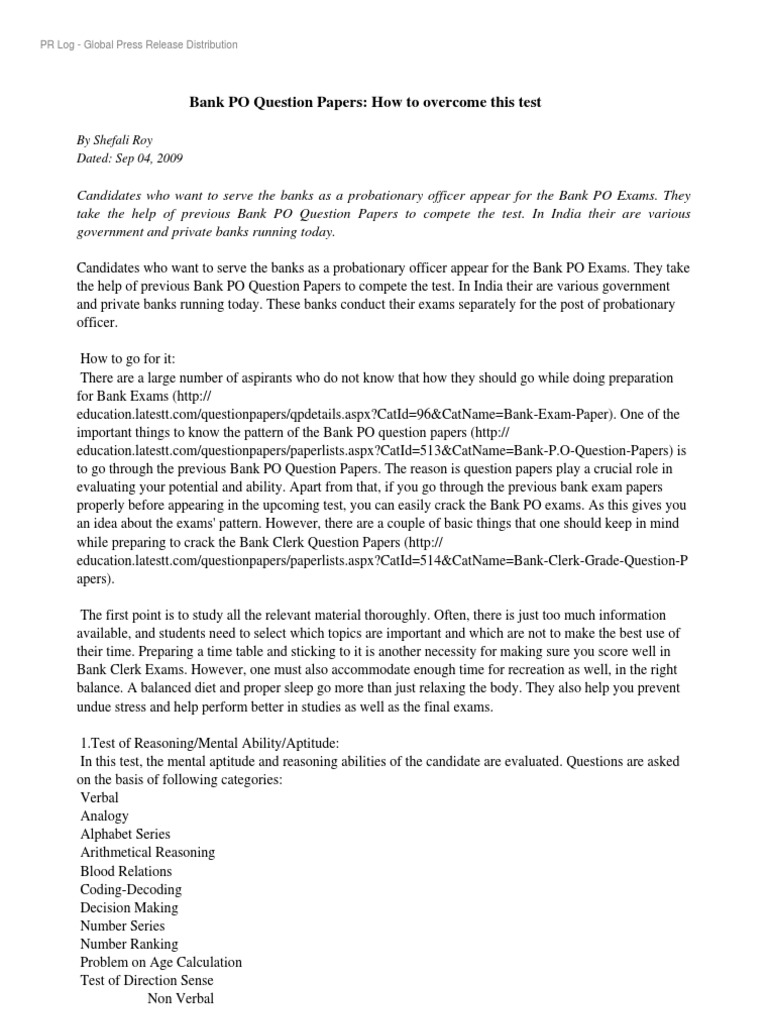 Bank PO Exam Prep Guide | PDF | Test (Assessment) | English Language