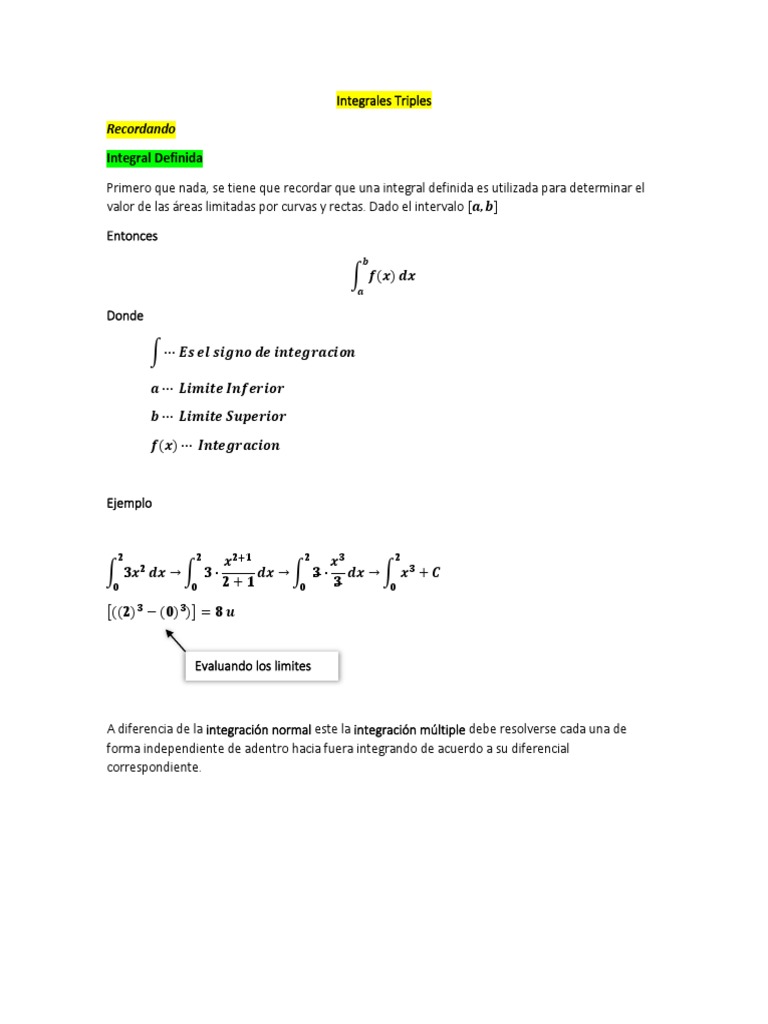 Integrales Triples | PDF | Integral | Funciones y mapeos