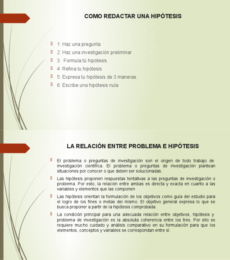 Como Redactar Una Hipótesis | PDF