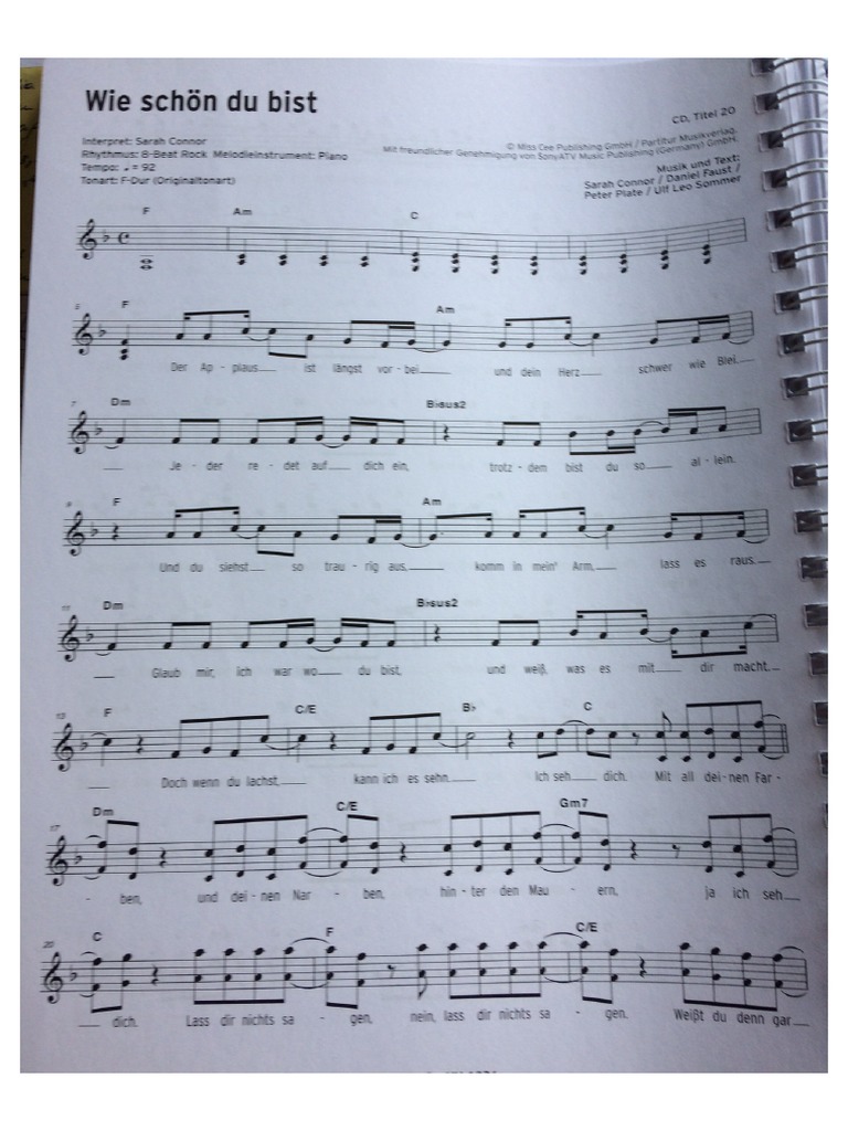 Wie Schön Du Bist Akkorde | PDF
