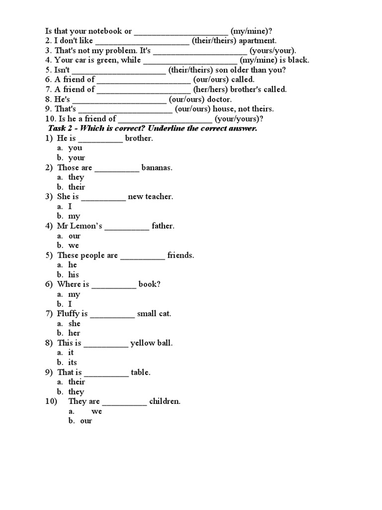 Task 2 - Which Is Correct? Underline The Correct Answer | PDF