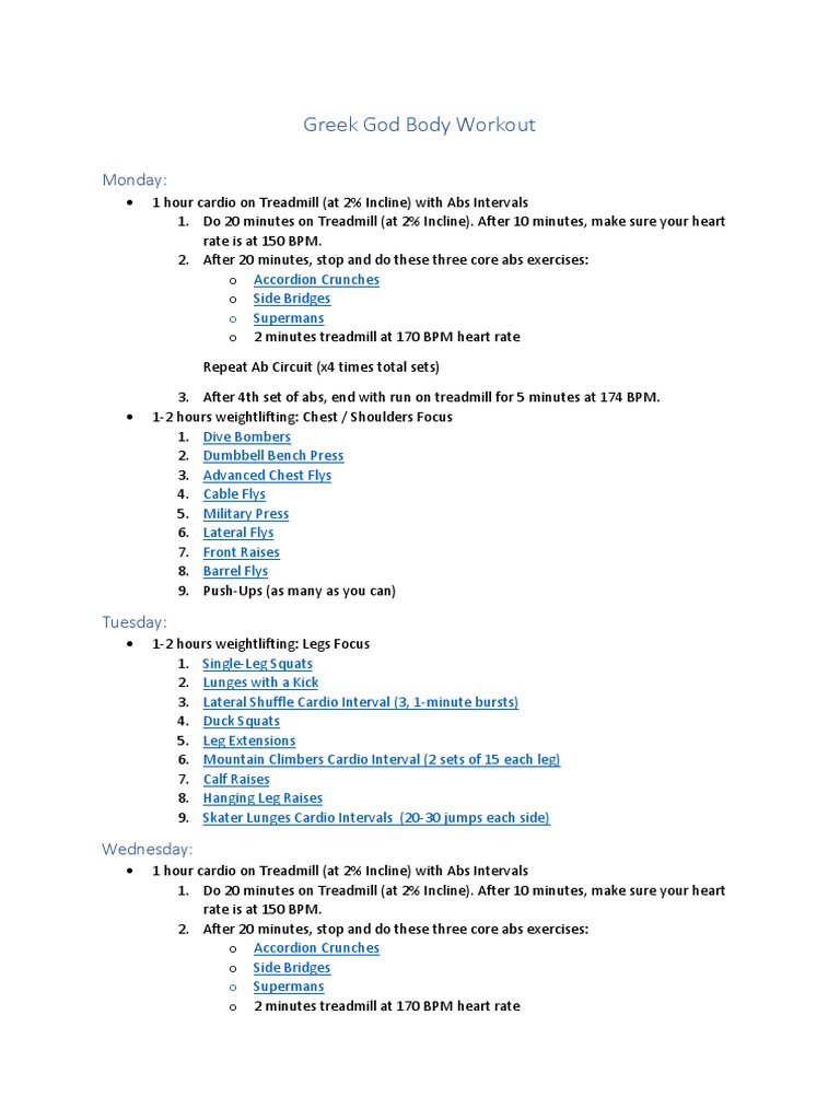 Greek God Body Workout | PDF