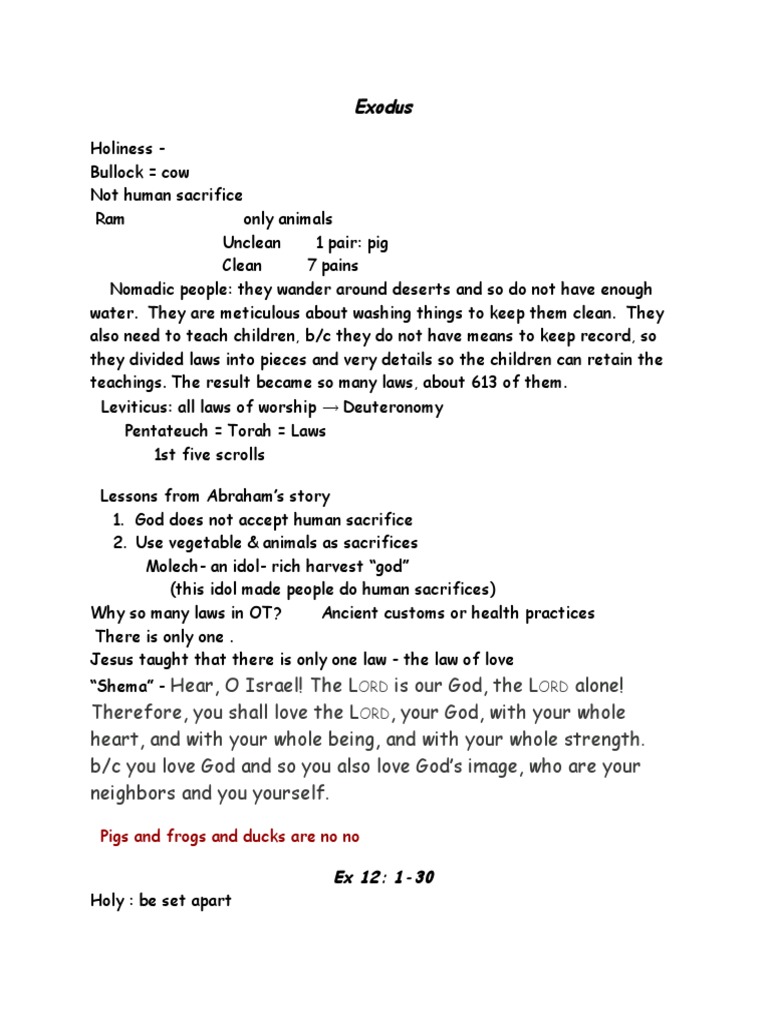 An Analysis of Key Themes and Teachings in the Book of Exodus Regarding ...