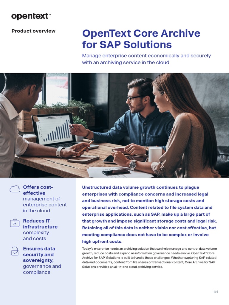 Opentext Core Archive For Sap Product Overview | PDF | Cloud Computing ...