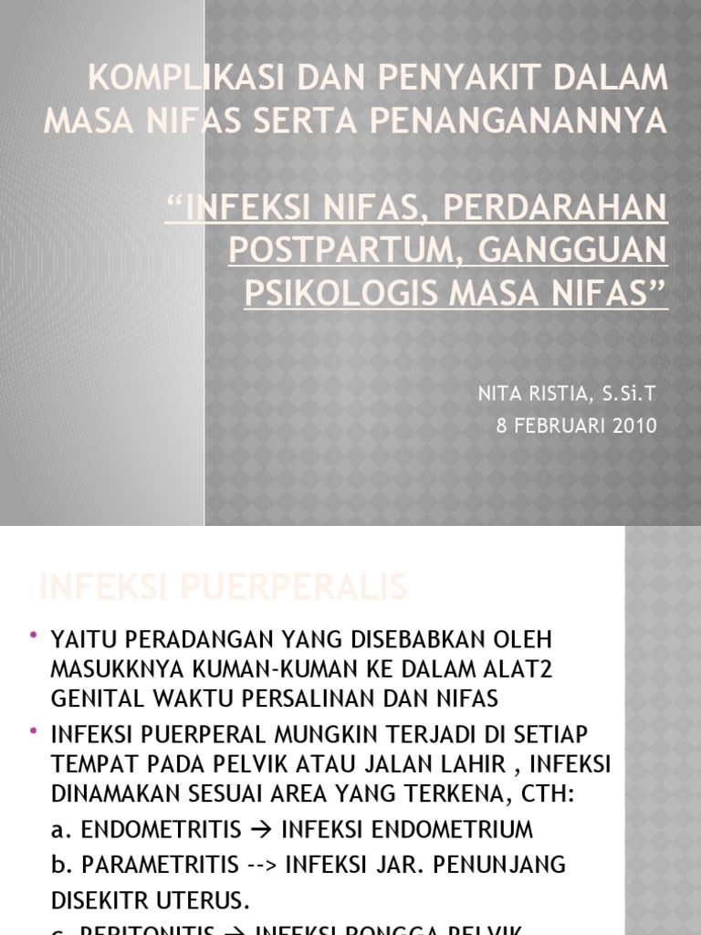 Komplikasi Dan Penyakit Dalam Masa Nifas Serta Penanganannya | PDF