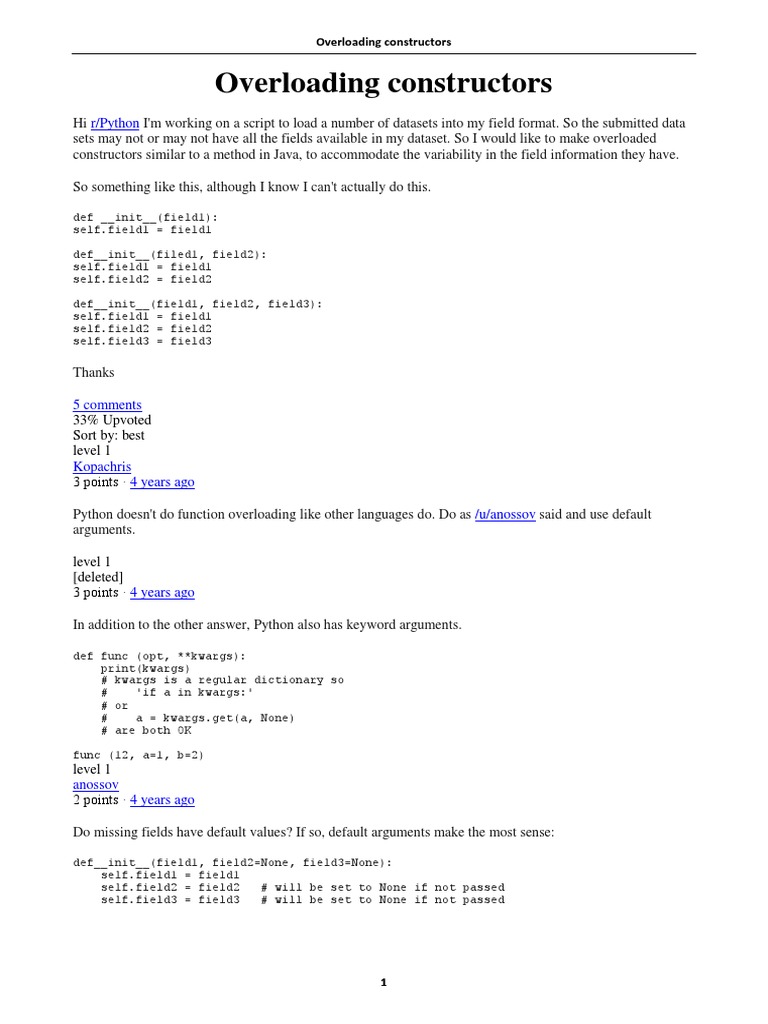 Overloading Constructors Pdf Constructor Object Oriented Programming Programming