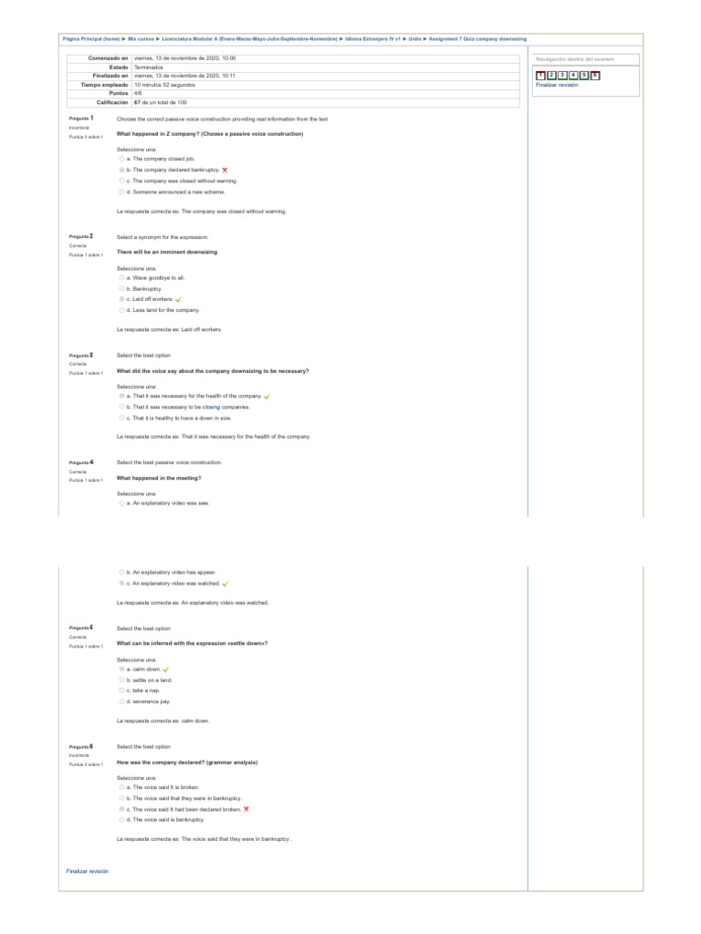 Assignment 7 Quiz Company Downsizing | PDF | Business