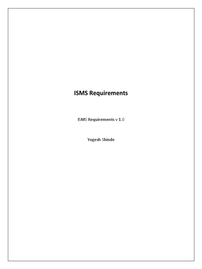 ISMS Requirements | PDF | Service Level Agreement | Information Security