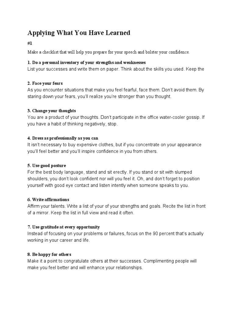 Applying What You Have Learned | PDF