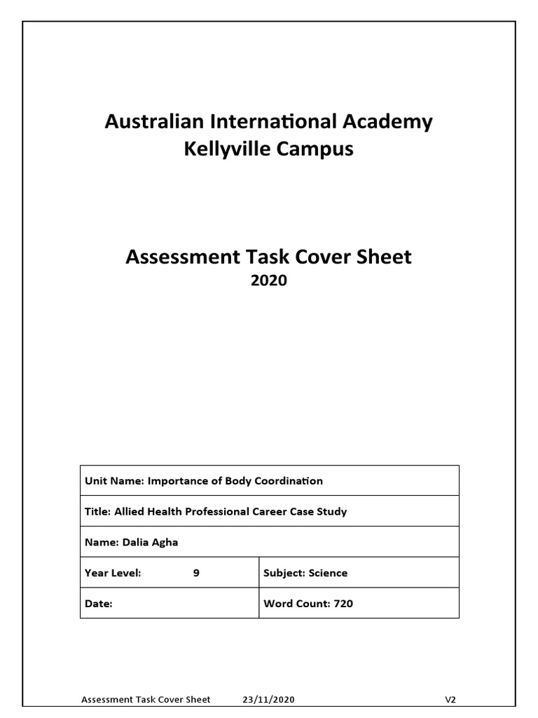 Assessment Task 3 Template Final | PDF | Physical Therapy | Health ...