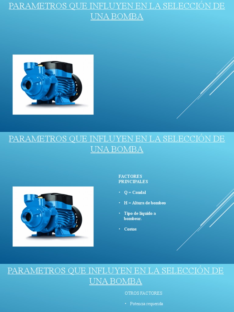 Parametros Que Influyen en La Selección de Una Bomba | PDF