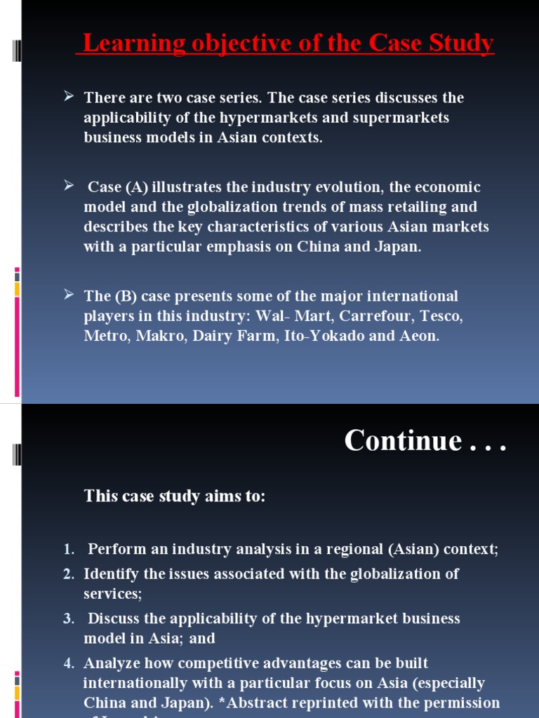 Learning Objective of The Case Study | PDF | Retail | Tesco