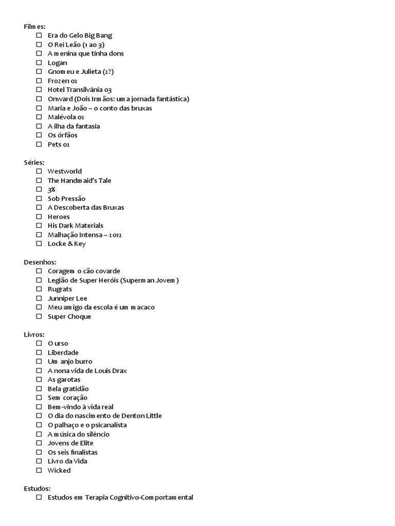 Lista de Afazeres | PDF
