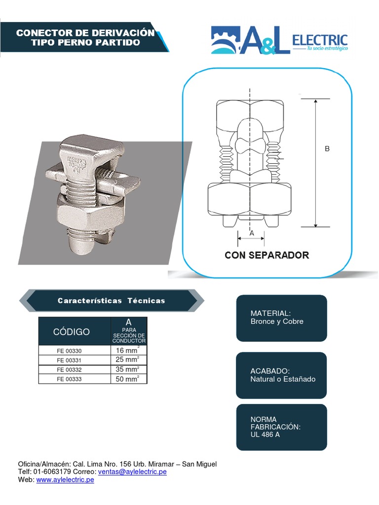 Conector de Derivacion Tipo Perno Partido | PDF