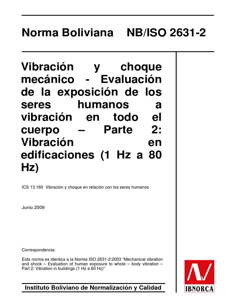 NB Iso 2631 2 - 200912 | PDF | Organización internacional para la ...