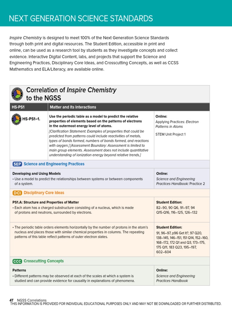 NGSS Chemistry Standards | PDF | Radioactive Decay | Nuclear Reaction