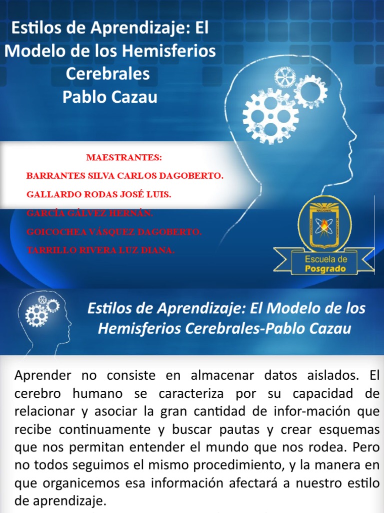 Estilos de Aprendizaje - El Modelo de Los Hemisferios Cerebrales | PDF | Hemisferio cerebral ...