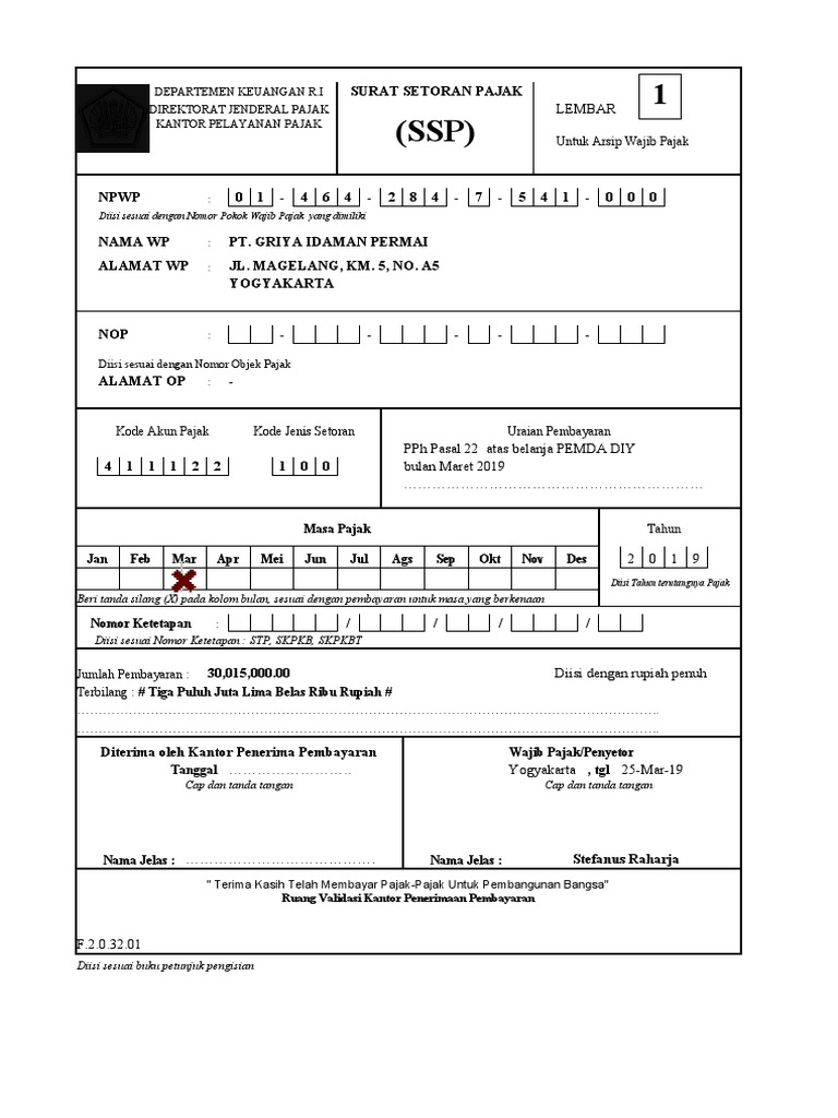 SSP PPH Pasal 22 Belanja Pemda | PDF