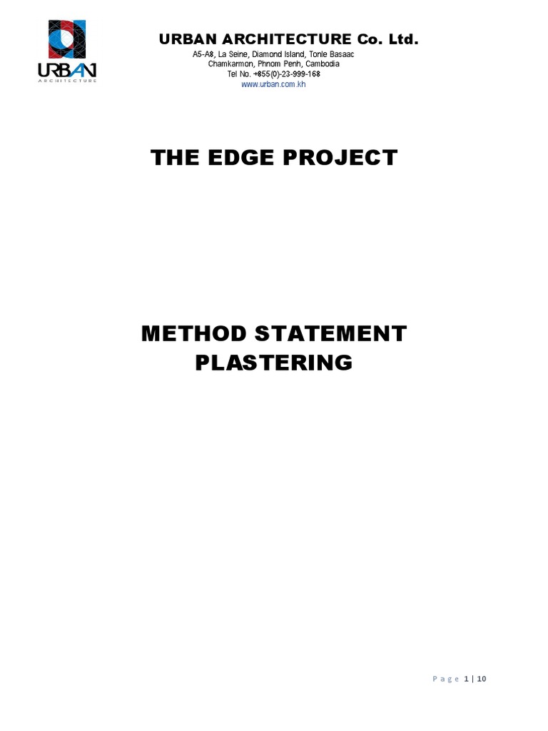 Method Statement Plastering | Download Free PDF | Personal Protective Equipment | Plaster
