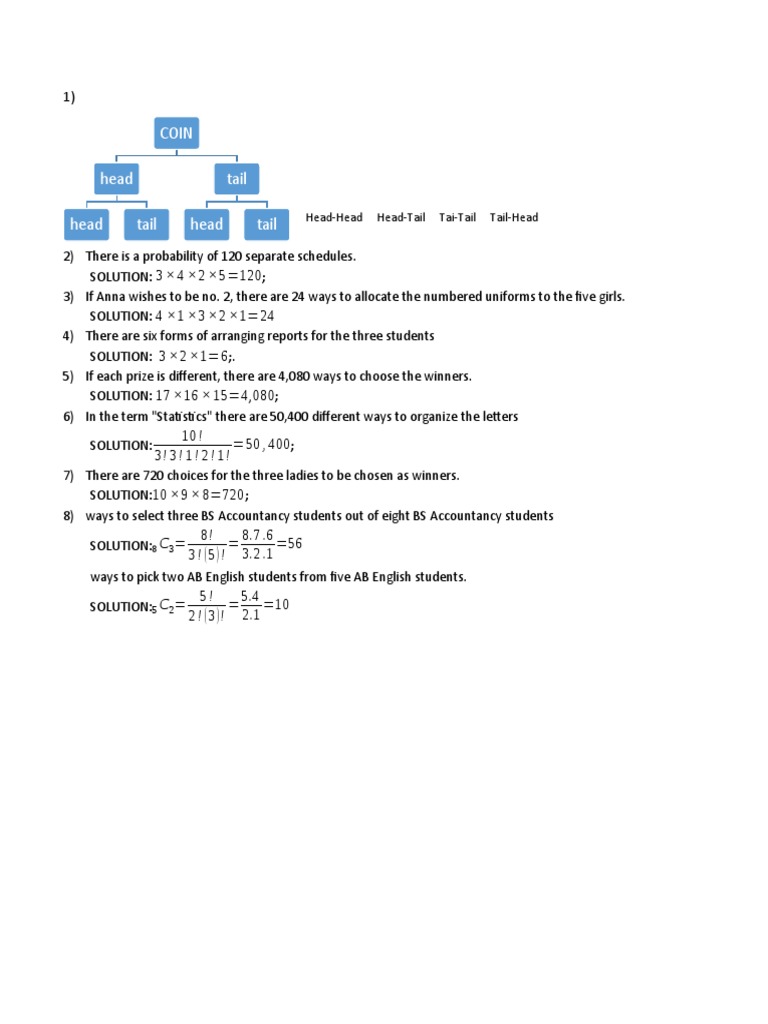 Coin Head Head Tail Tail Head Tail: Head-Head Head-Tail Tai-Tail Tail ...