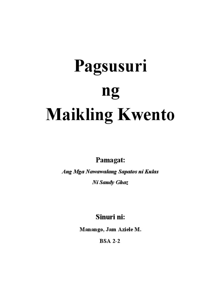 Pagsusuri Sa Maikling Kwento | PDF