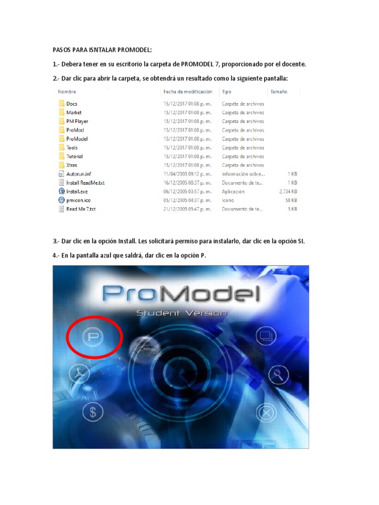 Instalación de Promodel | PDF