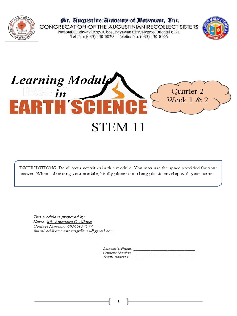 Earth Science Learning Module: Weathering & Erosion | PDF | Plate ...