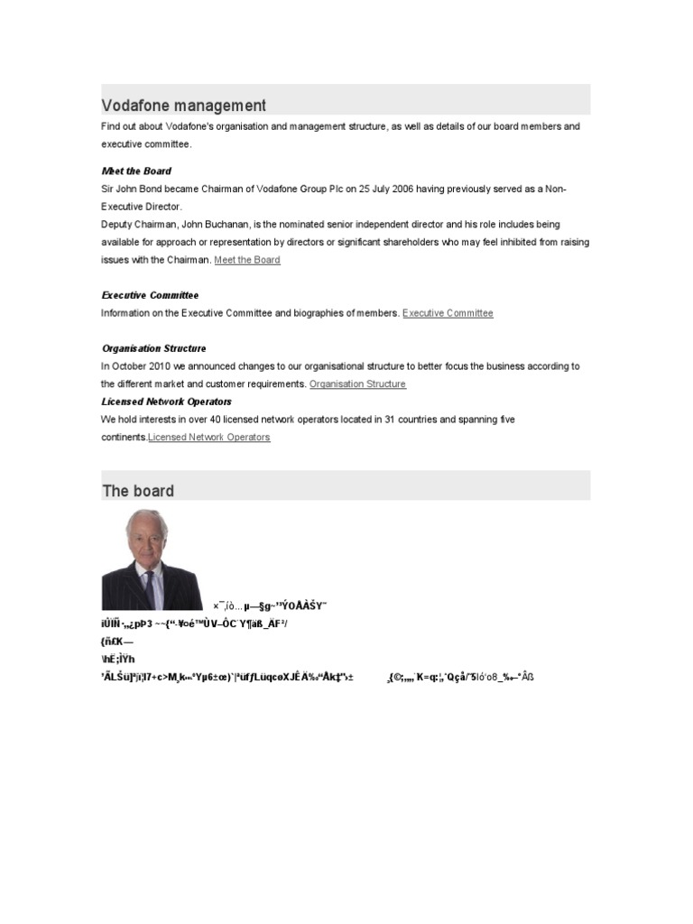 Vodafone Management | PDF | Globalization | Economy (General)