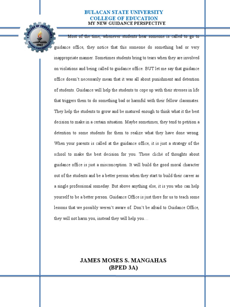 James Mangahas - My New Guidance Perspective | PDF