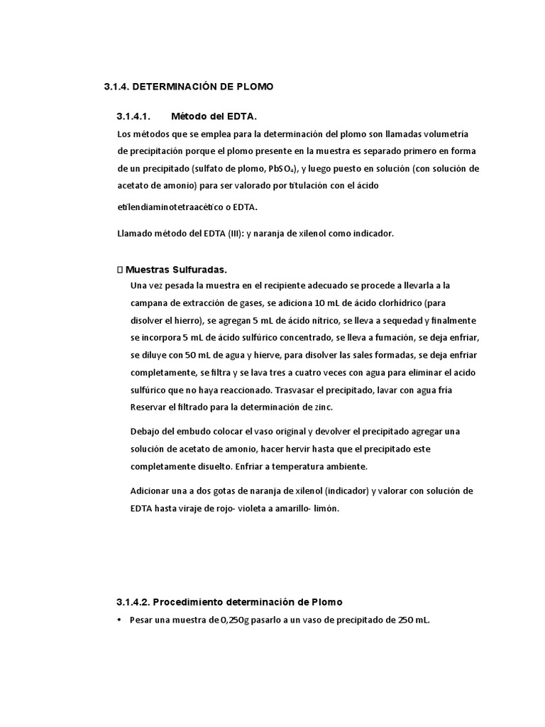 Analisis PB-ZN | PDF | Precipitación (Química) | Valoración