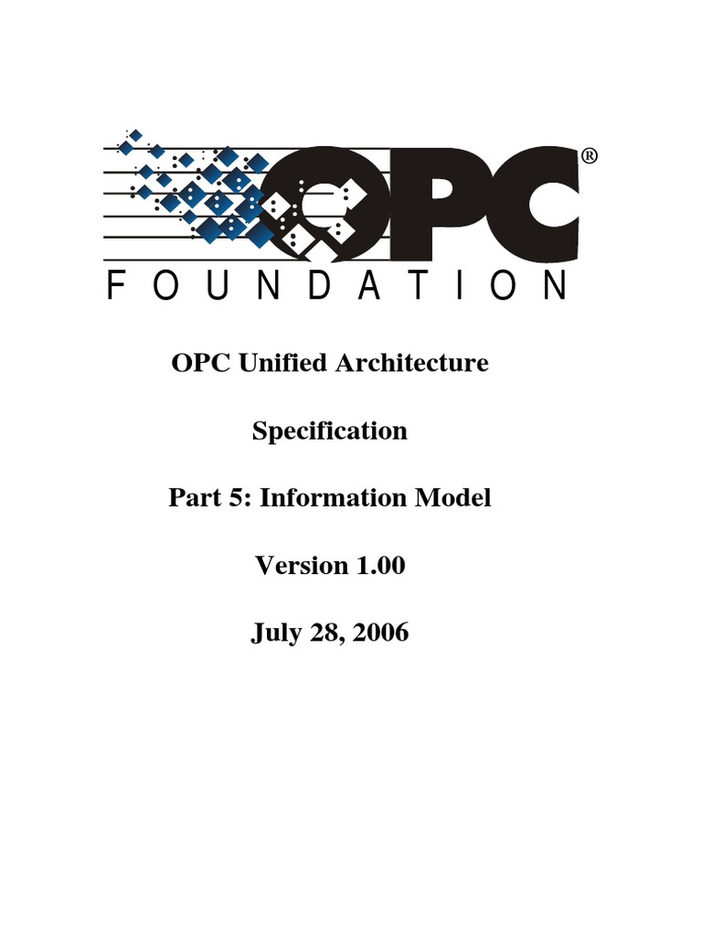 Opc Unified Architecture Specification Part 5 Information Model