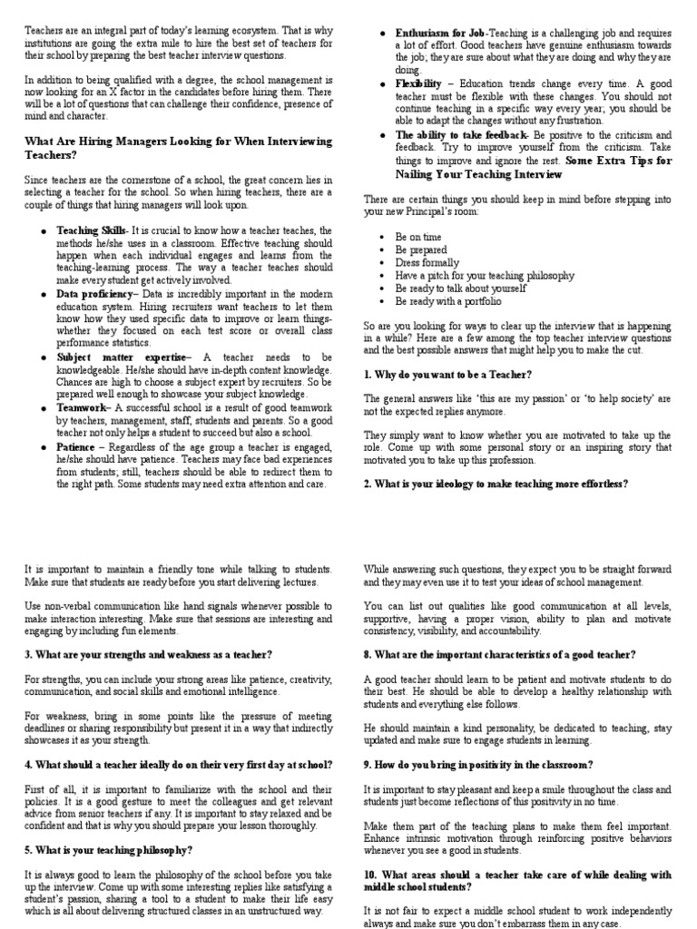 35 Questions | PDF | Teachers | Classroom Management