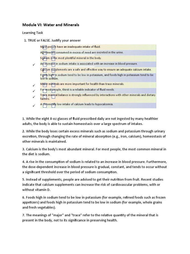 Module Mineral and Water | PDF | Dietary Supplements | Calcium