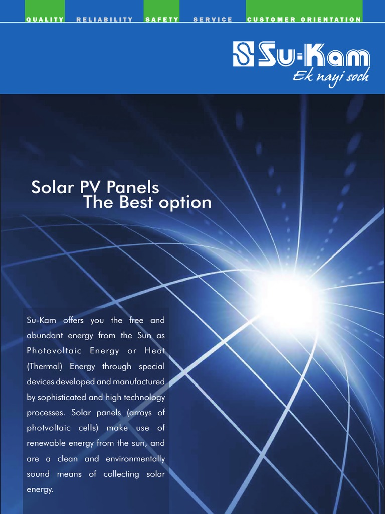 Solar PV Panels The Best Option: Reliability Service | PDF ...