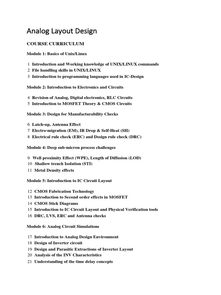 Analog Layout Design | PDF