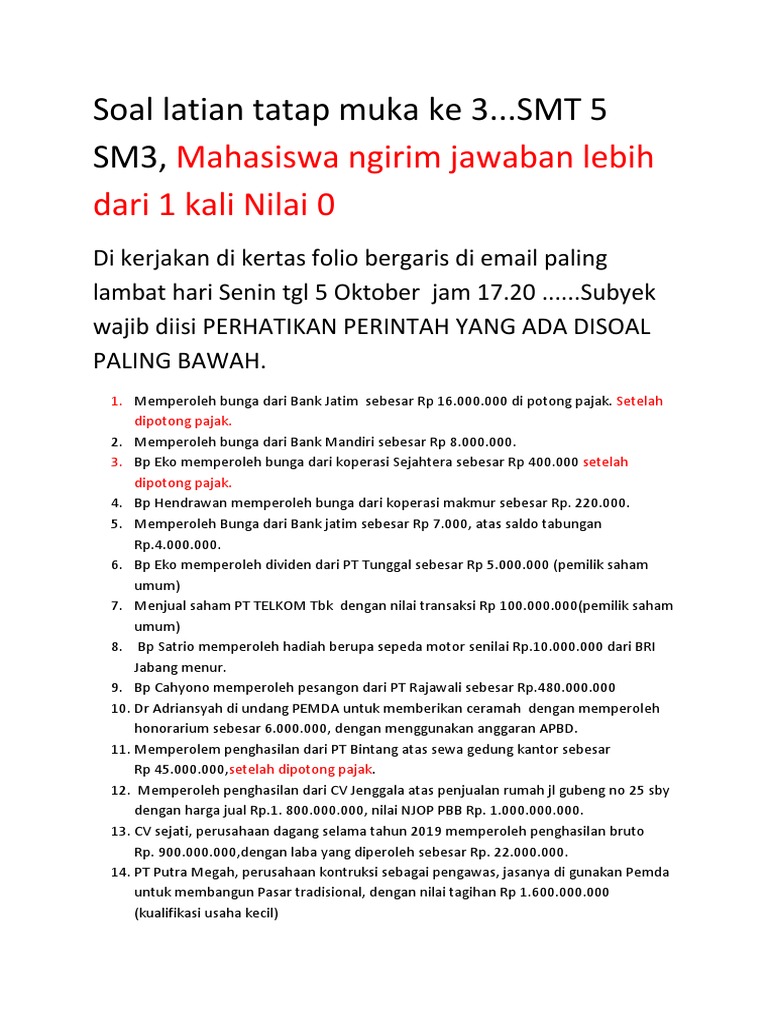 01 Soal Latian SM 3 TTM Ke 3 | PDF
