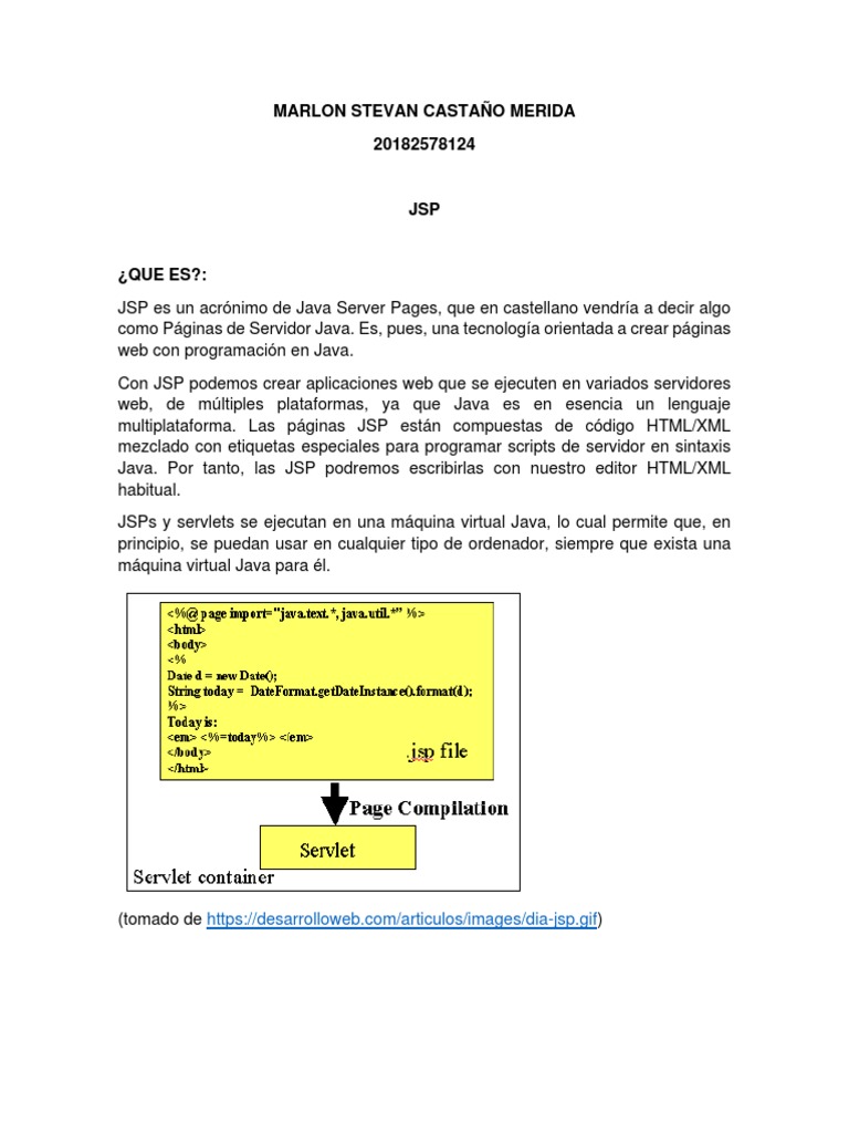 Taller JSP | PDF | Páginas del servidor Java | Servlet Java