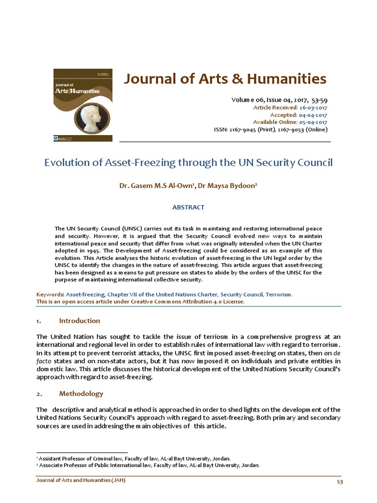 Evolution of Asset-Freezing by The UN Security Cou | PDF | United ...
