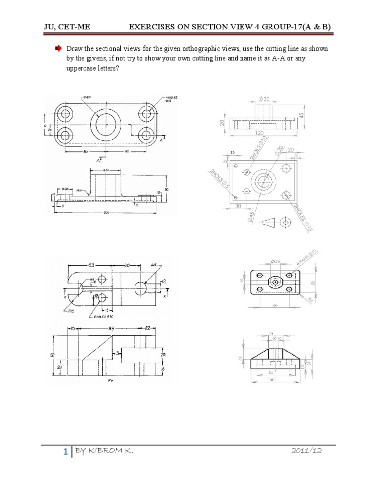 Sectional View Worksheet | PDF | Teaching Methods & Materials