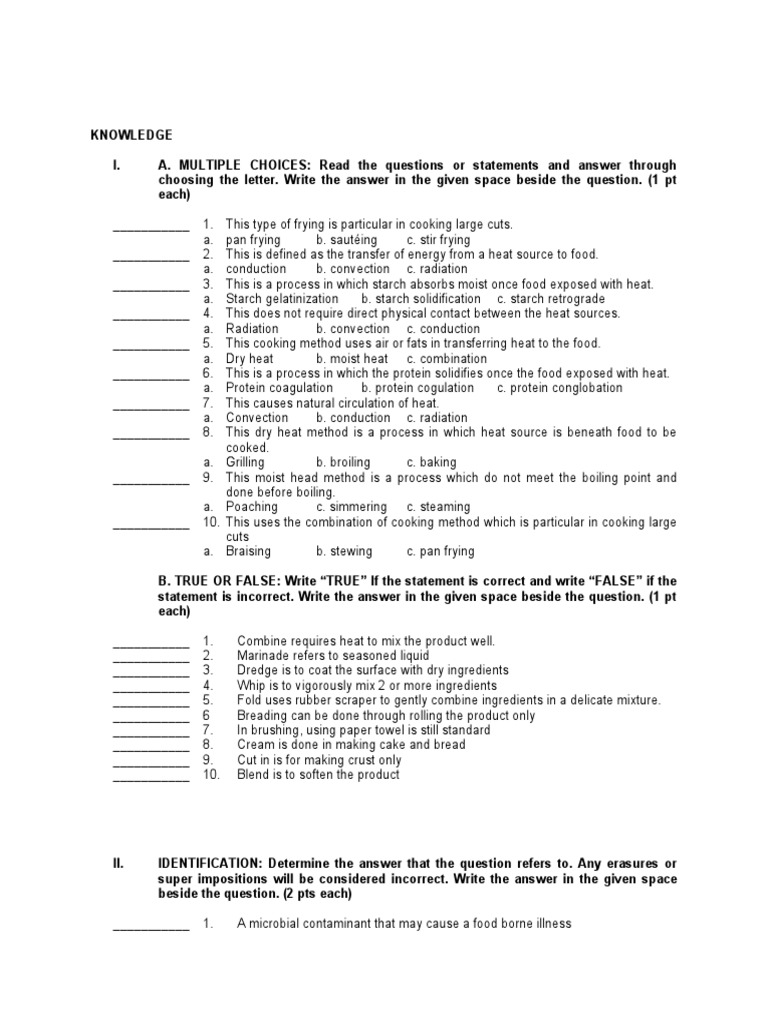 Asian Cuisine Exam | PDF | Cooking | Grilling