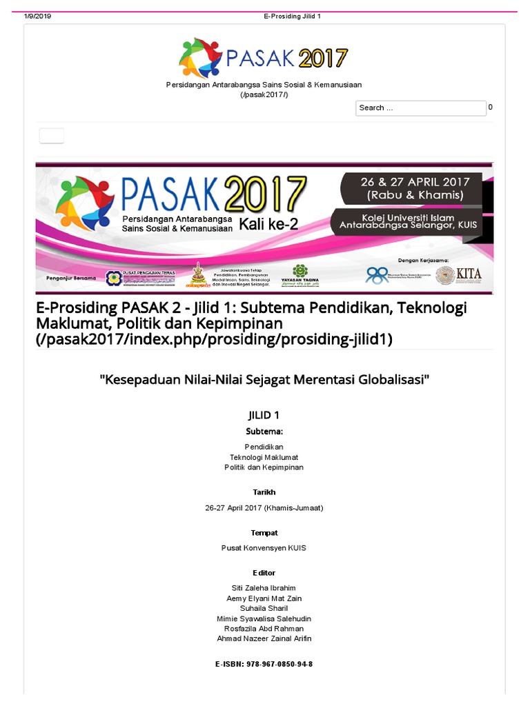E-Prosiding PASAK 2017: Pendidikan | PDF