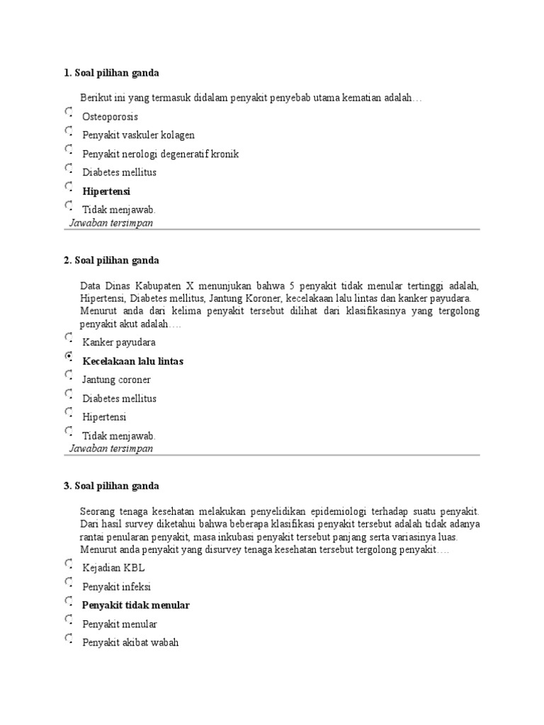Kuis Epid PTM 2 | PDF
