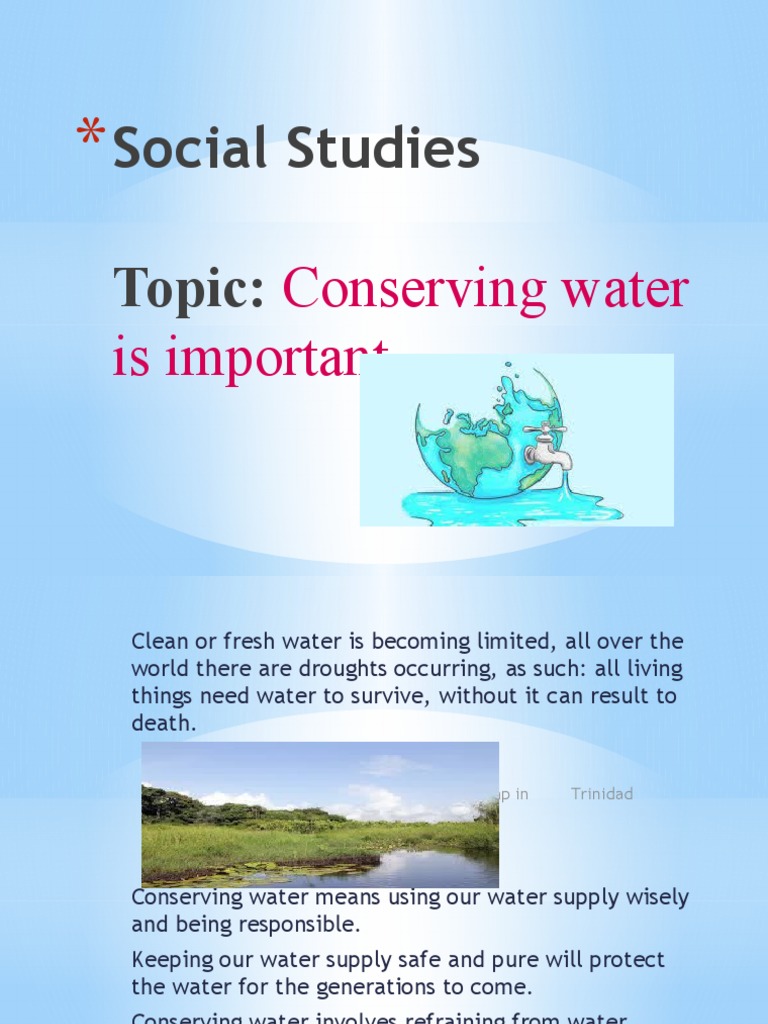 Presentation On Water Conservation | PDF | Water Conservation | Water